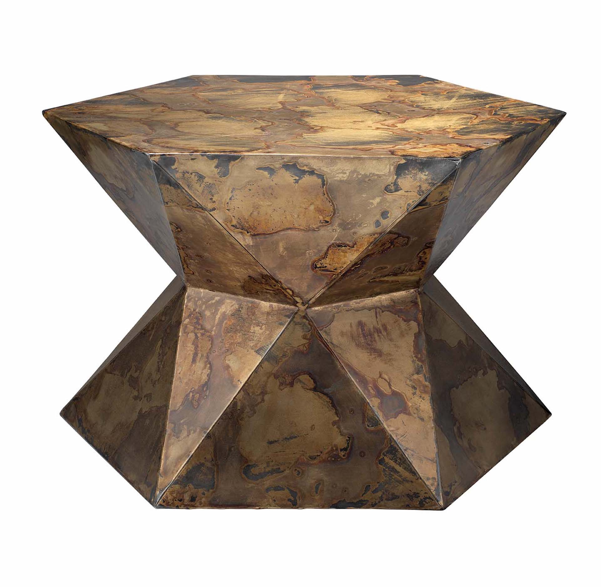 Crown Art Deco Faceted Hexagonal Center Table – Circa